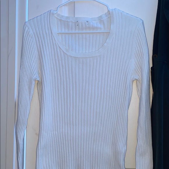 Sweaters | White Ribbed Sweater | Poshmark